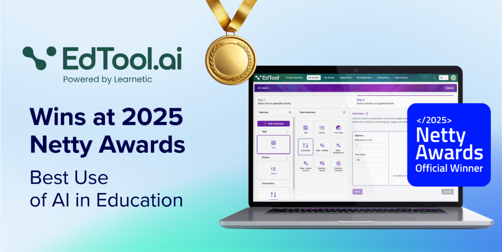 EdTool Wins at 2025 Netty Awards – Best Use of AI in Education